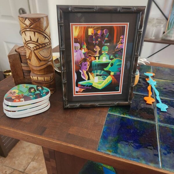 Exotic Thin Bamboo Picture Frame, Tropical Beach Tiki Custom Frames for ...