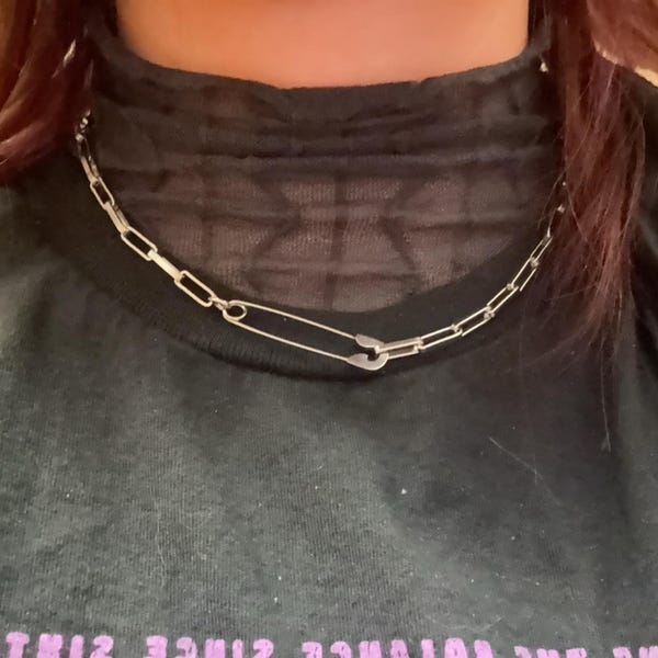 Safety Pin Necklace, Punk Necklace, Goth Jewelry, Grunge Jewelry ...
