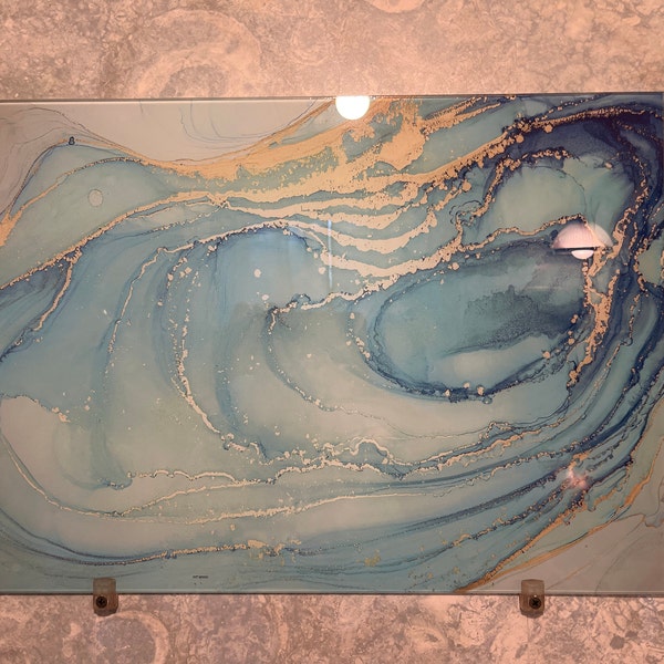 Alcohol Ink Wall Art, Abstract Alcohol Ink Art, Watercolor Artwork ...