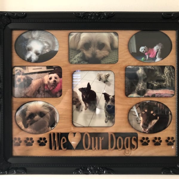 11x14 Dog Picture Frame Collage Mat Insert With Frame Options - Dog ...