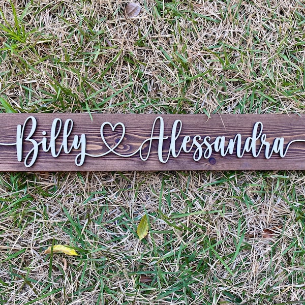 Custom Couple Name Sign Pallet Sign Wedding Gift Wooden Name Sign ...