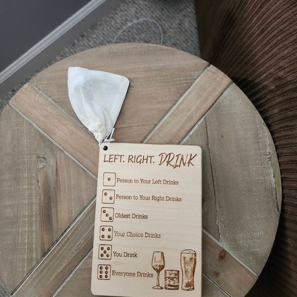 Left Right Drink Drinking Game, Adult Drinking Game Left Right Center ...