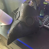 Non-fogging Lenses Plague Doctor Mask Bird Skull Leather Black ...