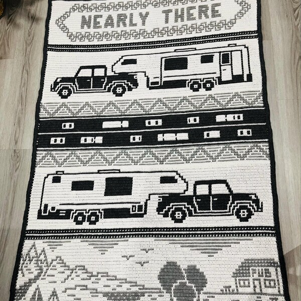 Home on the Road Mosaic Crochet Throw (car and Caravan) - Etsy