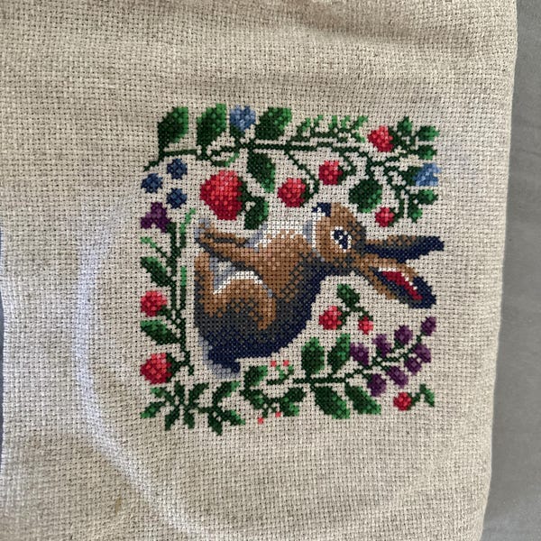 Primitive Bunny Cross Stitch Pattern PDF Instant Download, Hare PDF ...