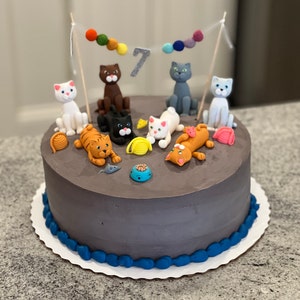 Fondant Cat Cake Toppers Fondant Cats Cat Lover Party Cat and Mouse Cake Toppers - Etsy