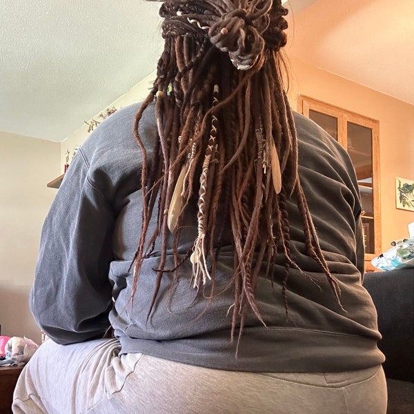 Wool Dreads Full Set DE Dreadlocks Extensions Brown Irish Cream Blond ...