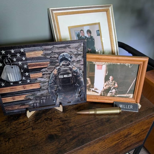 Personalized Soldier Wooden Plaque, Custom Name Military Wooden Sign ...