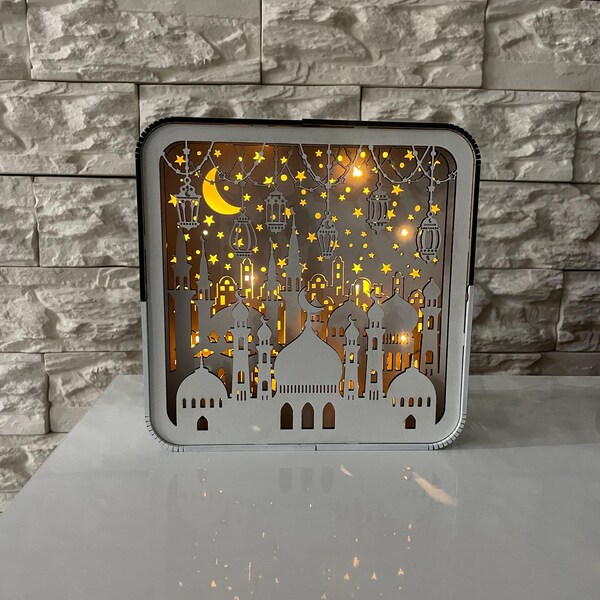 DIY Islamic Lightbox, Ramadan Shadow Box, Two Different Sizes DXF, SVG ...