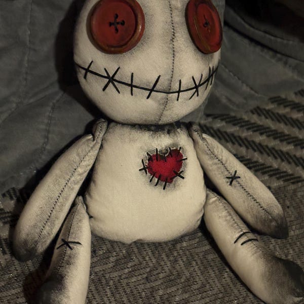 Creepy Cute Button Eyes Voodoo Doll, Gothic Halloween Decoration - Etsy