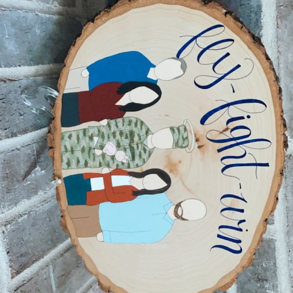 Custom Family Handpainted Wood Cookie - Etsy