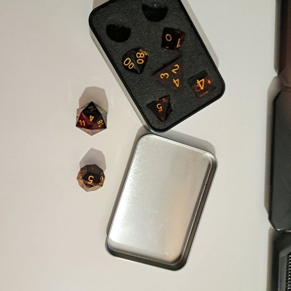 Handmade Sharp Edge Dice Blood Swirl Red Clear Resin Polyhedral Dice ...