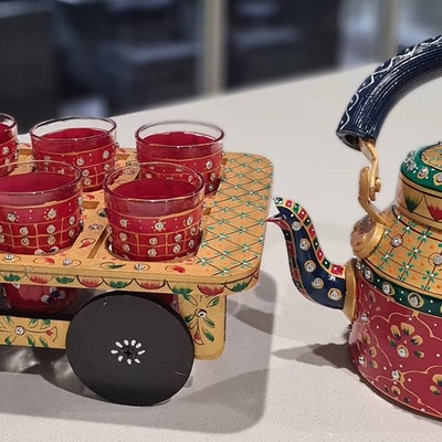 Indian Tea Pot, Tea Set, Tea Kettle, Aluminium Pot, Indian Hand Art ...