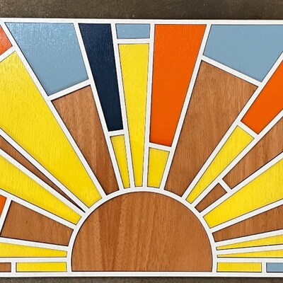 Geometric Mountain Triptych, Three Panels, Rustic Style Wall Art, Mountain Range, Lodge Decor - Etsy