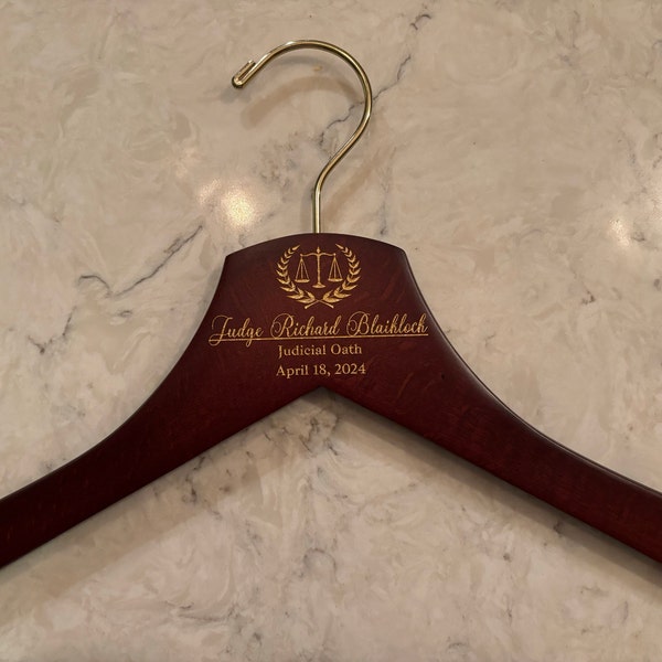 Personalized Judge Robe Hanger: Laser Engraved Investiture Gift - Etsy