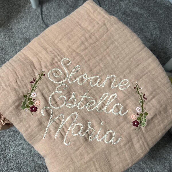 Personalized Embroidered Baby Receiving Blanket, Baby Blanket With Name ...