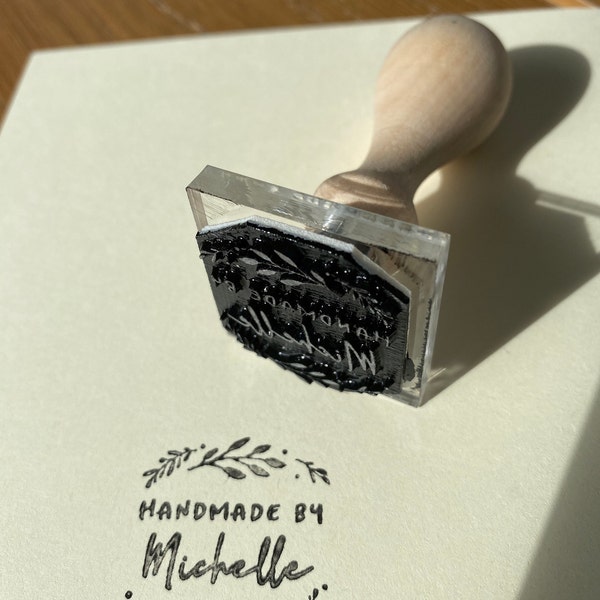 Personalised Handmade by Stamp | Botanical Handmade Stamp | Handmade ...