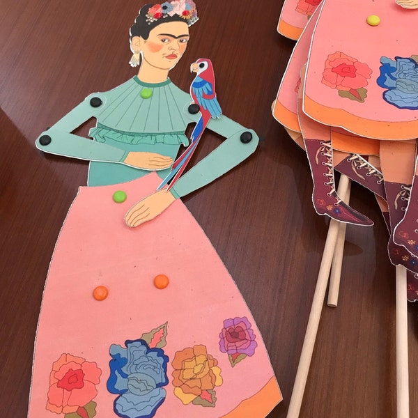 Frida Kahlo Articulate Paper Doll - Paper Puppet - DIY Printable PDF - Etsy