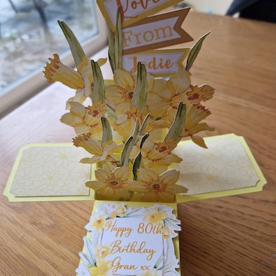 Beautiful Daffodil Pop up Box Card for Any Occasion - Etsy