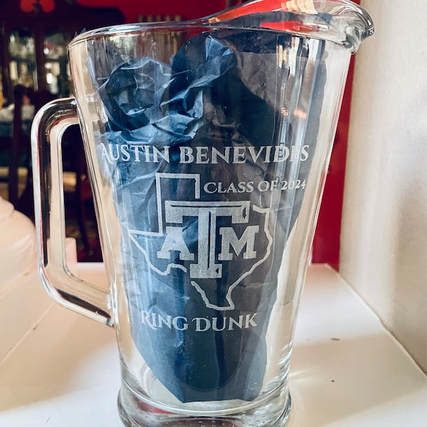 Custom Pitcher - Etched Glass Pitcher Housewarming Gift, Personalized ...