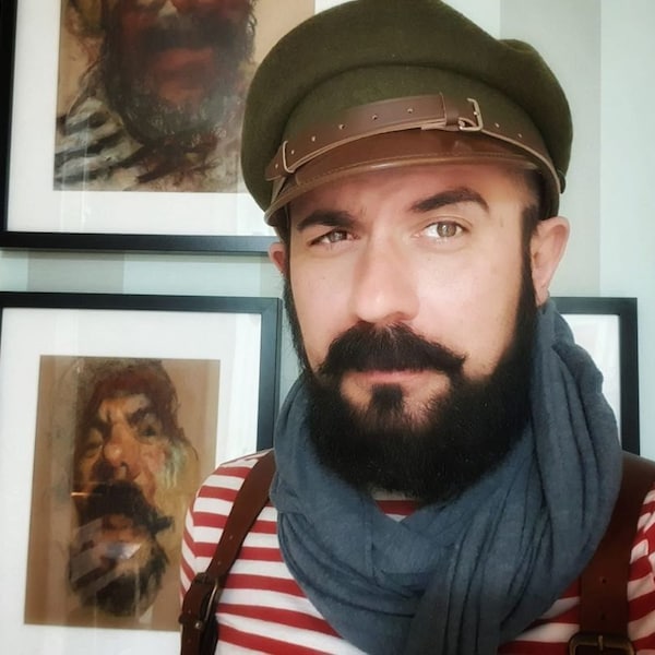 DANUBE MOD 1 Wool Cloth Lacquered Peaked Cap Cabbie Chauffeur Hat Train ...