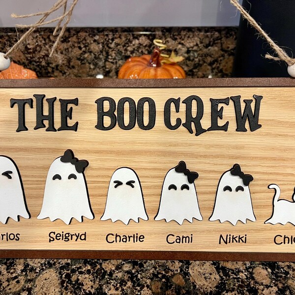 Personalized the Boo Crew Sign: Custom Halloween Family Decor - Etsy