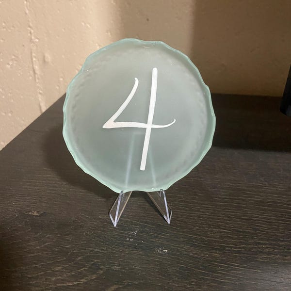 Sea Glass Table Signs With Acrylic Stands - Etsy