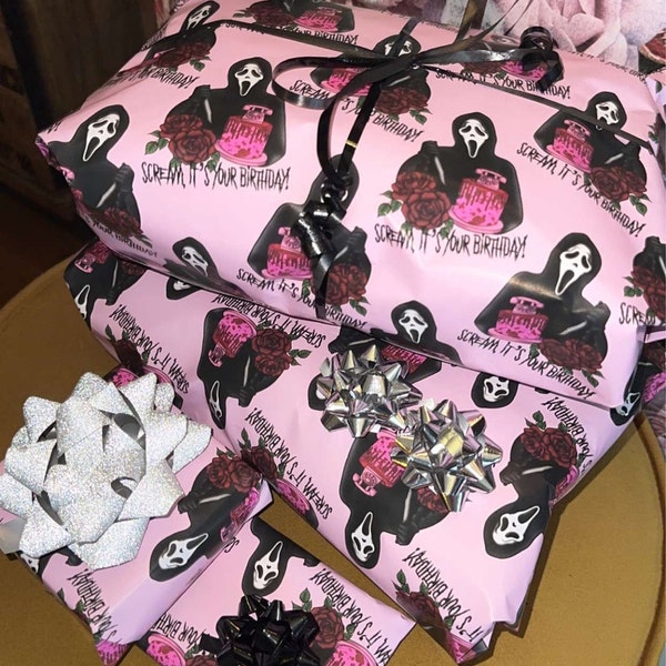 Scream, It's Your Birthday Grimwrap | Horror Movie Wrapping Paper ...