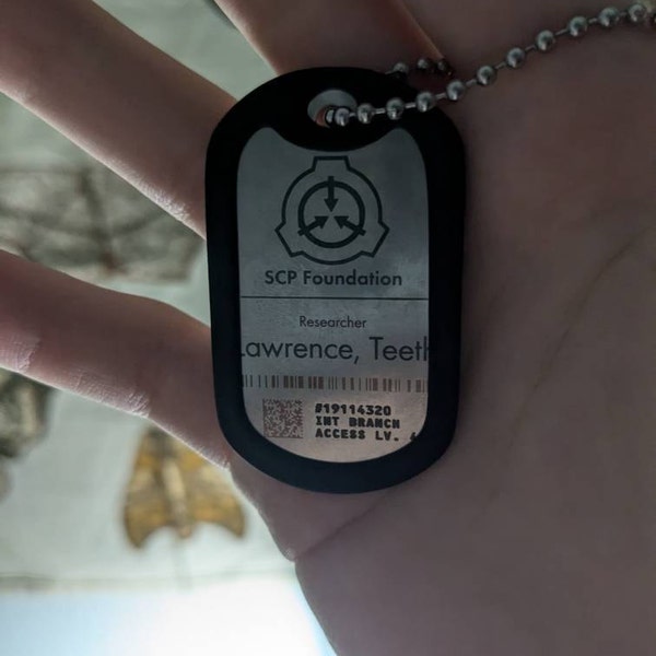 SCP Foundation Agent Nameplate, Stainless Steel Name Badge - Etsy