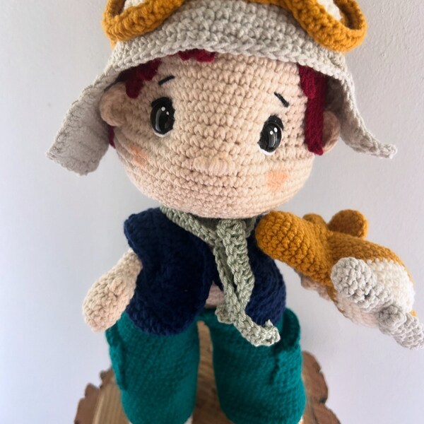 Сrochet Amigurumi Pattern Doll Pilot Aviator With Airplane PDF English ...