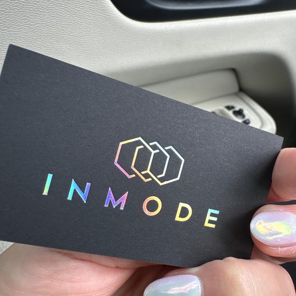 Custom Holographic Foil Business Cards - Black Card Stock With Gold or ...