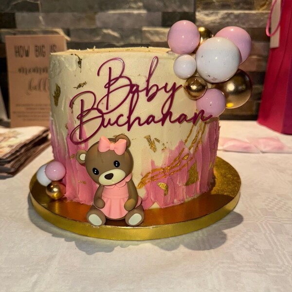 Acrylic Baby/babi 'name' Cake Topper or Charm. Various Fonts, Colours ...
