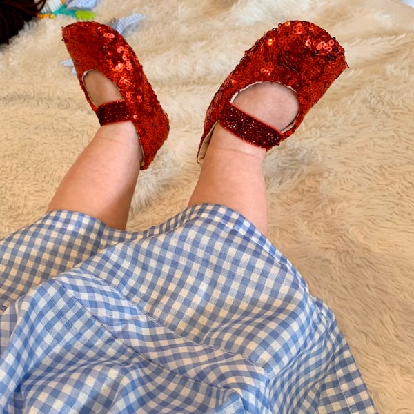Ruby Red Sequin Slippers - Dorothys Shoes Halloween - Baby and Toddler ...