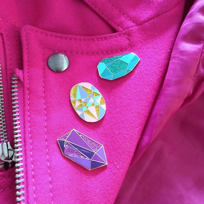 Amethyst Birthstone Pin February Birthday Gemstone Pin Hard Enamel Pin ...