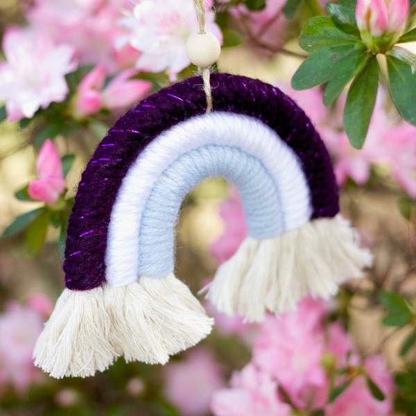 Halloween Macrame Rainbow Ghost and Pumpkin Shelf Sitters, Individual ...