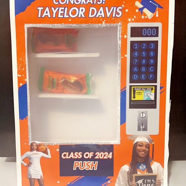 Vending Machine Template, Graduation Gift, Graduation Crafts, Birthday ...