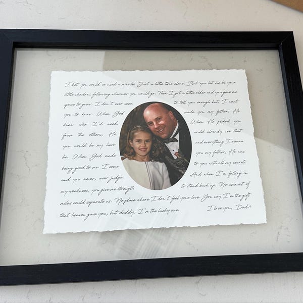 Custom Text Print, Custom Speech Photo Frame, Personalized Eulogy ...