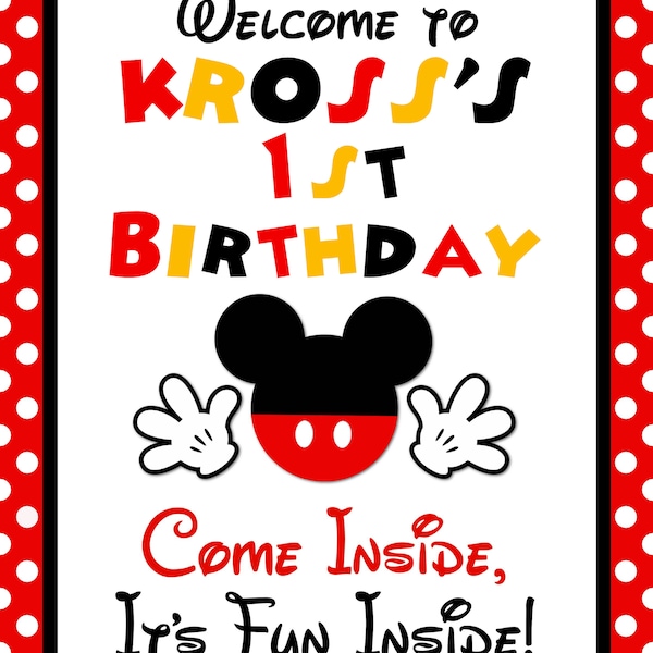 INSTANT DOWNLOAD Classic Mouse Printable 8x10 Welcome Sign / You Type ...