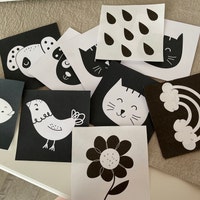 120 High Contrast Baby Cards Bundle Printable Montessori Black and ...