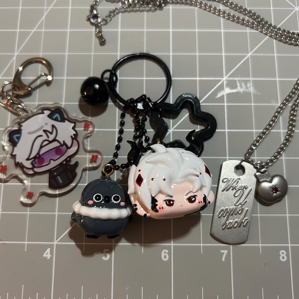 Love and Deepspace | Adorable Caleb Keychain & Red Apple Charm | Xavier ...
