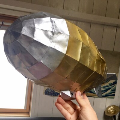 Low Poly Airship, Steampunk Airship, Airship Papercraft, Paper Model ...