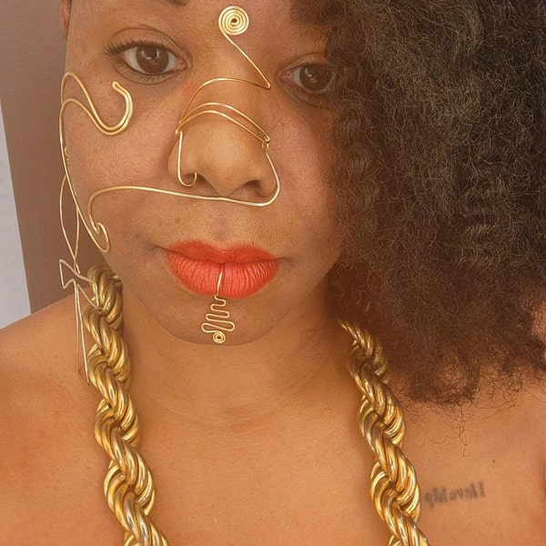 Wavy Wire Ear Cuff – Face Mask, Tribal Festival Jewelry - Etsy