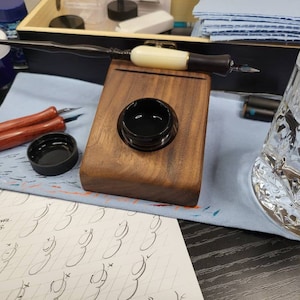 Red Cedar Pen Holder With Ink Containers - Etsy