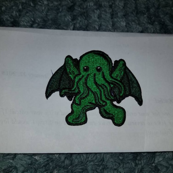 Cthulhu Embroidered Iron on Patch, Lovecraft Inspired Patch, Urban ...