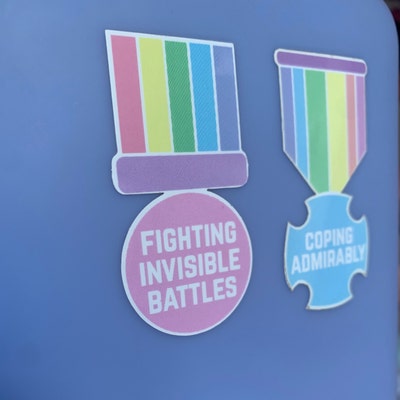 Fighting Invisible Battles Vinyl Sticker - Etsy