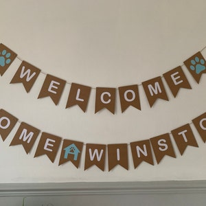 Welcome Home Puppy Personalised Personalized New Dog Banner Bunting ...