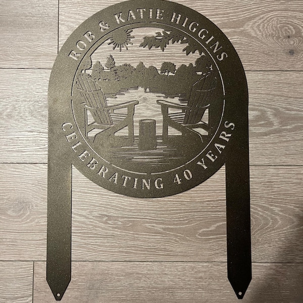 Outdoor Metal Sign With Lake Scene, Personalized Address or Lake Lot ...