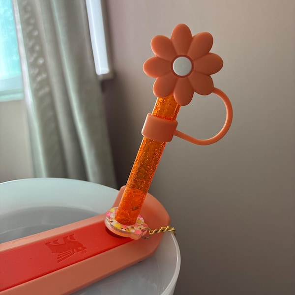 Retro Daisy Tumbler Straw Topper Floral Bottle Straw Cover Silicone ...