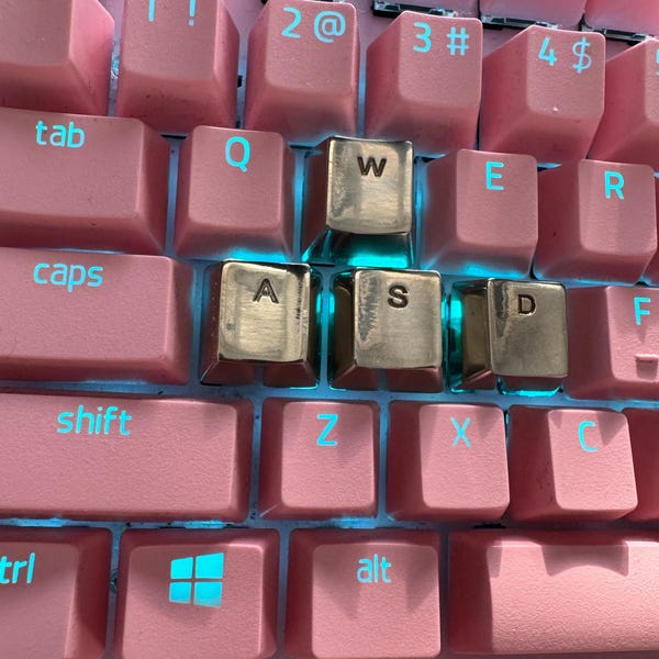 Metal WSAD Keycap | Cherry MX Mechanical Keyboard | PBT Keycaps | Gift ...