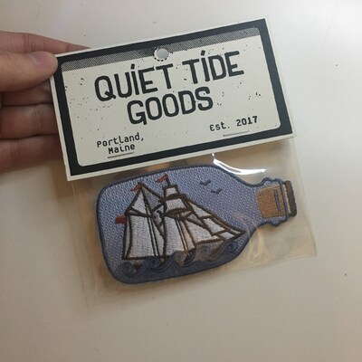 Ship in a Bottle Embroidered Patch - Etsy